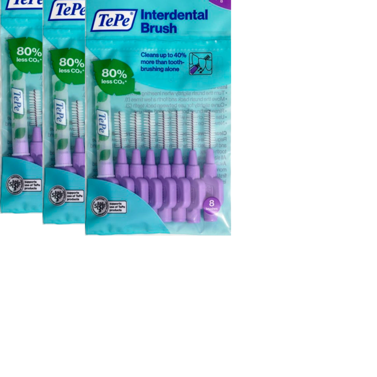 TePe Purple Large 1.10mm - 3 Packets of 8 - (24 Brushes) Bundle – Crazy ...