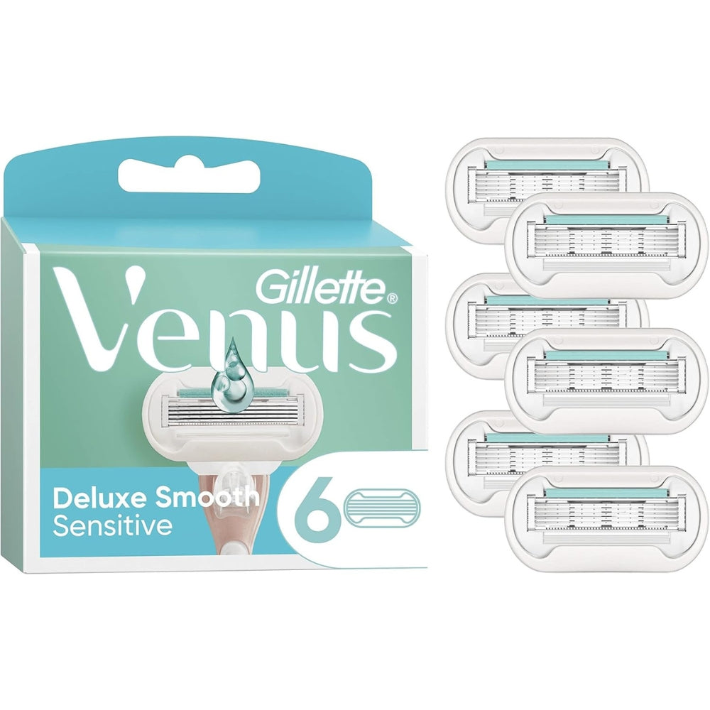 Gillette Venus Deluxe Smooth Sensitive Razor Blades - 6 Pack – Crazy ...