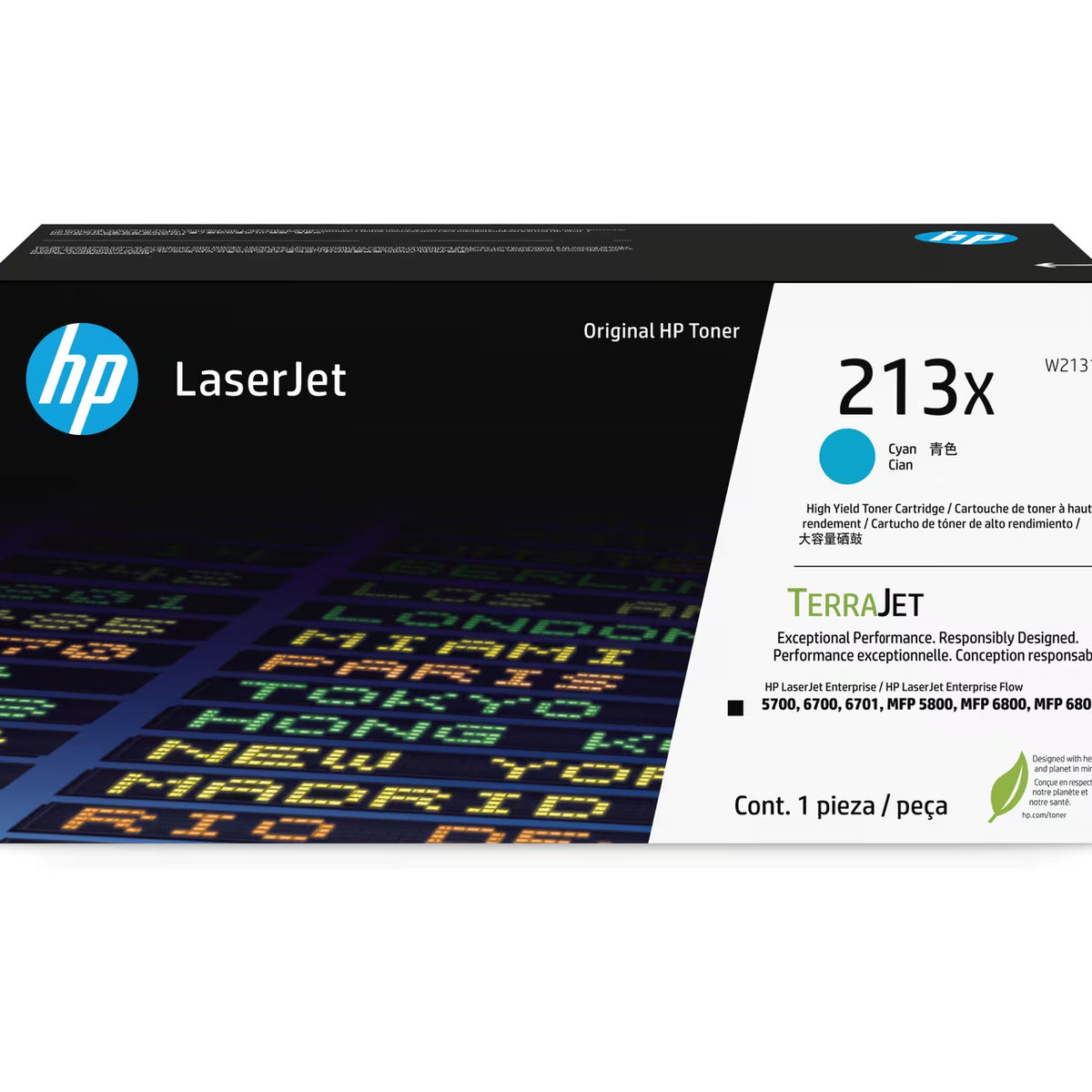 HP 213X High Yield Cyan Original LaserJet Toner Cartridge - W2131X ...